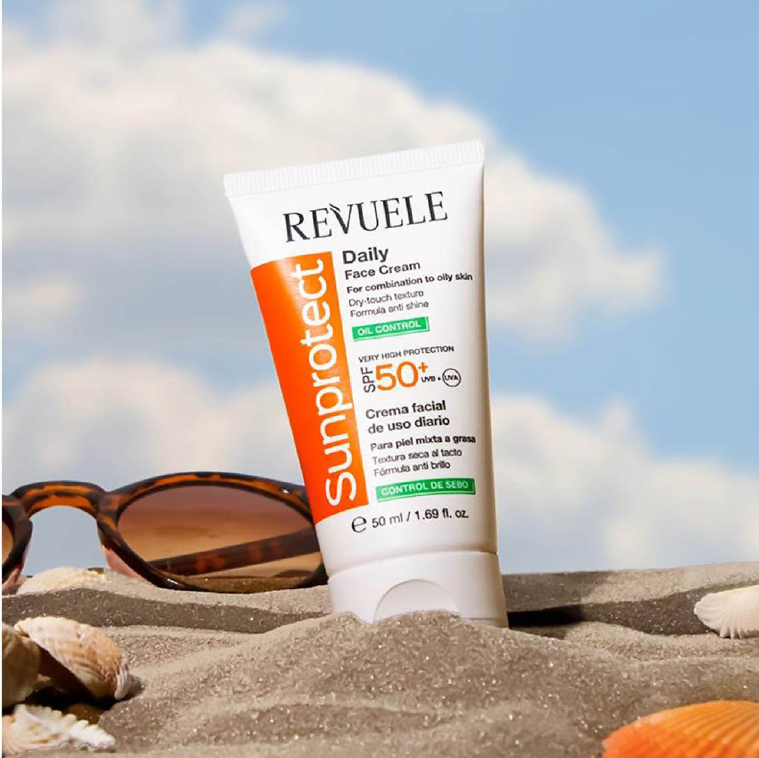 PROTECTOR SOLAR – CONTROL GRASA, SPF 50+ - Revuele – Cosméticos en Línea